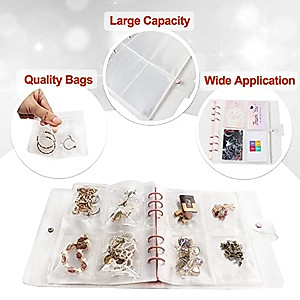 popokk Transparent Jewelry Storage Book,Portable Travel Jewelry Earring Organizer Storage Book Bag,Updated 160 Grids Jewelry Storage Album with 50 Zipper Bag,for Necklace,Bracelets,Rings and Earrings