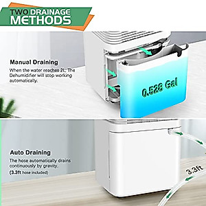 HUMILABS 1500 Sq. Ft Dehumidifiers for Home and Basements,22 Pints Dehumidifiers for Large Room with Auto or Manual Drainage,0.528 Gallon Water Tank,24 Hours Timer,Dry Clothes Mode