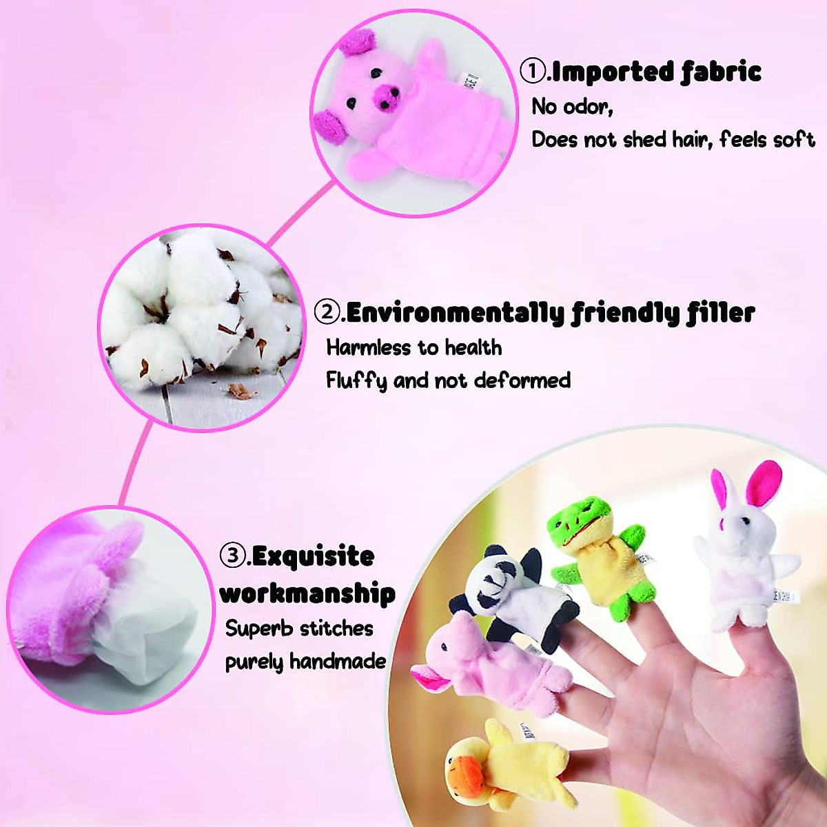 Valentines Day Card with Plush Animal Finger Puppet Toys Sets, 16Pcs Cartoon Hand Puppets for Kids Valentine's Day Preschool Classroom Exchange Prizes, Valentine Theme Party Favor