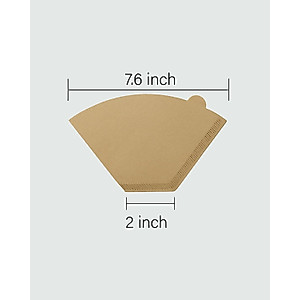 Bake Choice Coffee Filters #4 Cone Shaped Unbleached All Natural Compostable Coffee Filters 100 Count, Biodegradable and Compostable, No Blowout