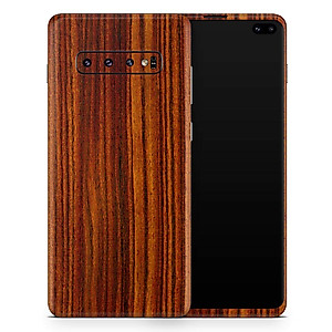 DesignSkinz Bright Red Ebony Woodgrain Protective Vinyl Decal Wrap Skin Cover Compatible with The Samsung Galaxy S20 (Screen Trim & Back Glass Skin)