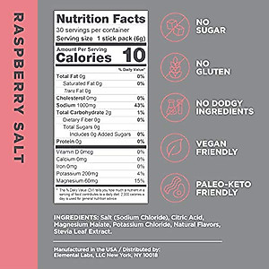 LMNT Keto Electrolyte Powder Packets | Paleo Hydration Powder | No Sugar, No Artificial Ingredients | Raspberry Salt | 30 Stick Packs