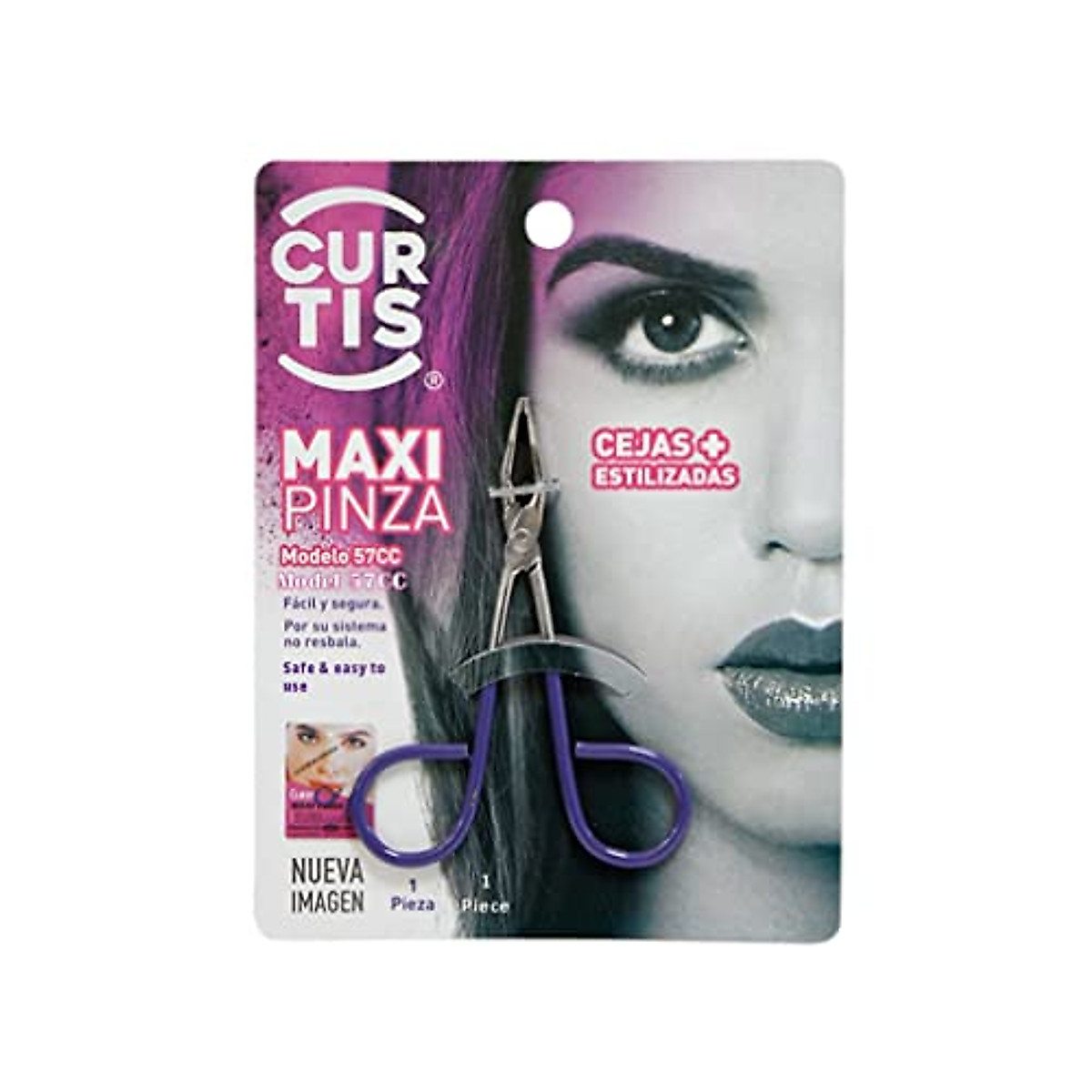 PROFESSIONAL Salon TWEEZERS with Easy Scissor Handle, The BEST PRECISION EYEBROW TWEEZERS Men/Women; PORTABLE Beauty tool for facial Hair, Ingrown Hair, Blackhead; Purple MADE IN MEXICO (UPDATED)