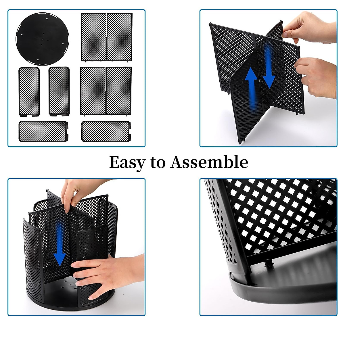 Eorbow 2 Pack Coffee Cup Dispenser, Rotatable 4 Compartment Cup and Lid Holder, Plastic Paper Cup Storage Organizer for Office Restaurant Breakroom Coffee Station Bar Buffet Kitchen Countertop