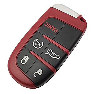 5 Buttons Replacement Key Fob Cover Case fit forDodge Charger Challenger Dart Journey Durango Grand Caravan RAM Jeep Cherokee Compass Renegade Grand Cherokee Fiat Chrysler 300 Keyless Entry Key Shell