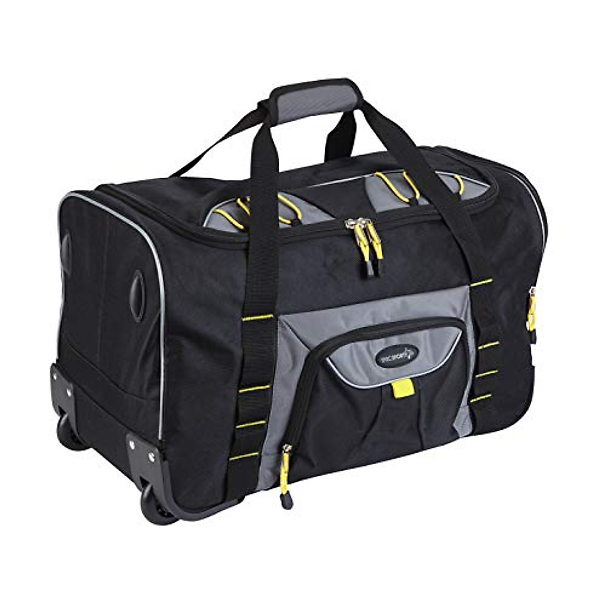 TPRC Sierra Madre II Upright Rolling Duffel Bag, Black/Gray, 21-Inch