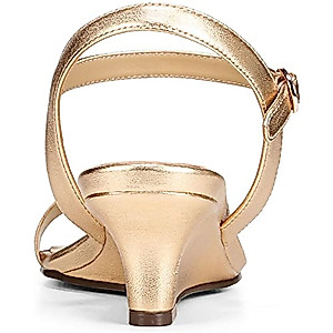 Naturalizer Womens Lacey Leather Wedge Sandals Bronze 10 Medium (B,M)