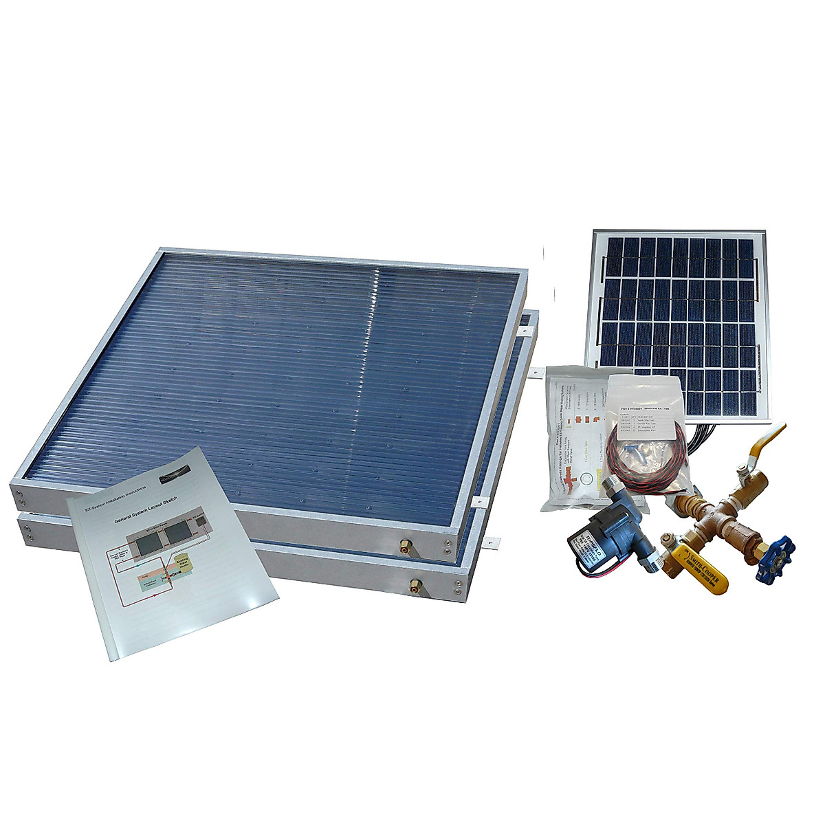 2 Panel Standard SW-38 Hybrid Solar Water Heater Kit- Single Row Installation