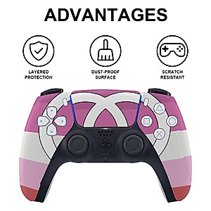 Lesbian Pride Flag 3pcs Whole Body Decal Cover Sticker for PS5 Digital Edition for PS5 Console and Controller