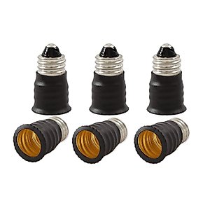 E-Simpo 6pcs E11 Mini Candelabra Halogen lamp Base to E12 Chandelier LED Light Socket Bulb Holder Adapter Adaptor Converter (6pcs E11 to E12 Adapter)