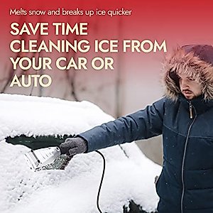 Heated Ice Scraper, Heated Ice Scrapers for Car Windshield as Winter Essential Tool to Remove Frost, Snow - Heated Windshield Scraper Powered 12V Socket, 15 Feet Power Cord and Built In LED Light