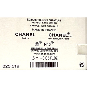 CHANEL No 5 L'EAU EDT Spray Perfume Samples 0.05oz / 1.5ml EACH