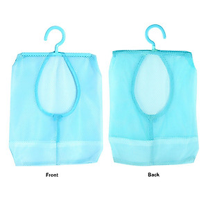 Hanging Mesh Bag, Bathroom Storage Shower Quick Drying Mesh Shower Caddy for Travel Multi Purpose Hanging Mesh Storage Bag for Socks Stockings Bra Underwear (Blue)