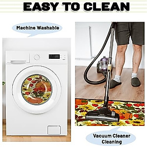 Gublec Sunflower Pumpkins Autumn Kitchen Mats Cushioned Anti Fatigue Kitchen Rugs Non Slip Washable Floor Mats for Home Office Sink Laundry 39 x 20 Inch