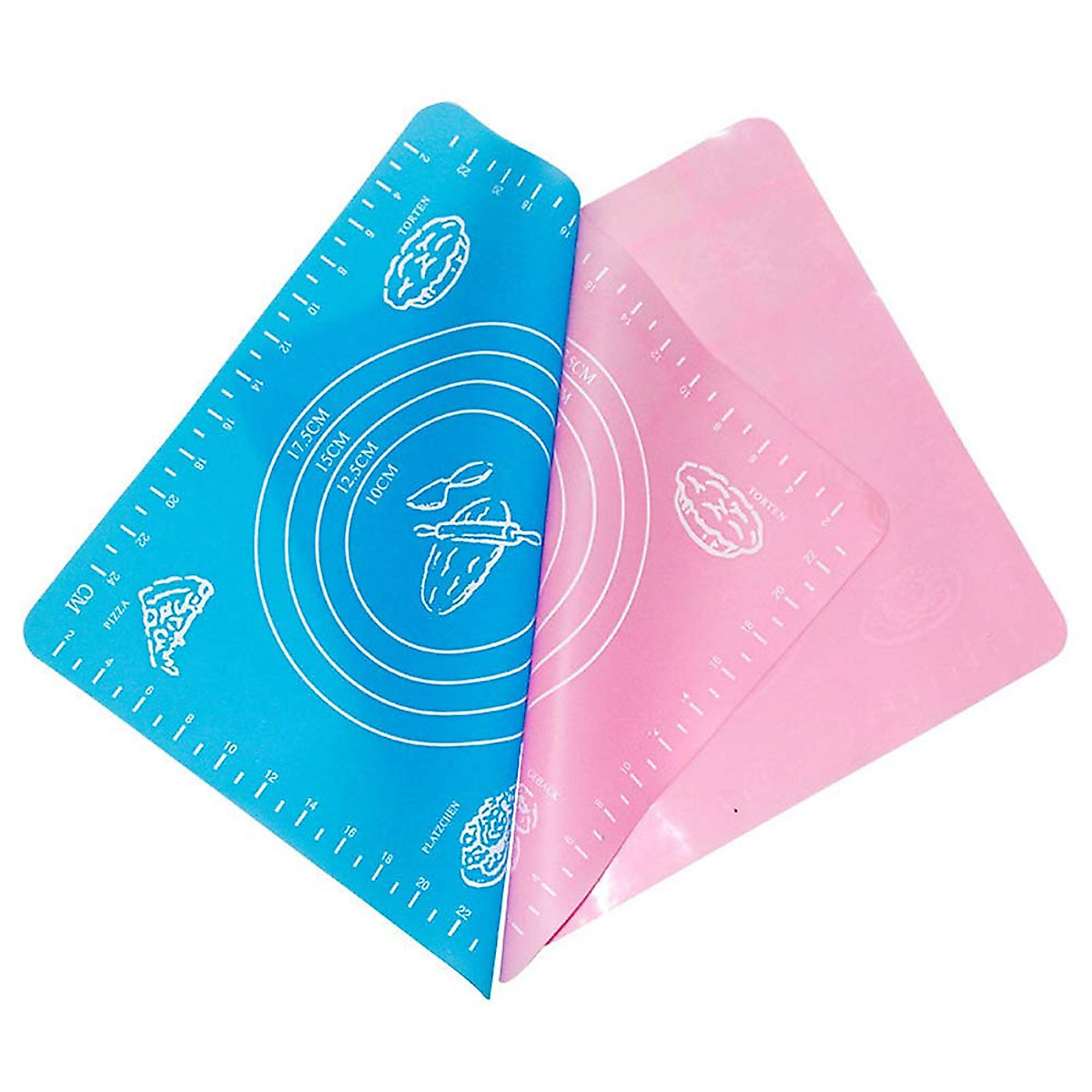 Mggsndi Silicone Baking Mat, Non-Stick Food Grade Silicone Pastry Mat Extra Large with Measurements for Baking -Dough Rolling Mat, Heat-Resistance Oven Liner,F ondant Mat, Pie Crust Mat Pink