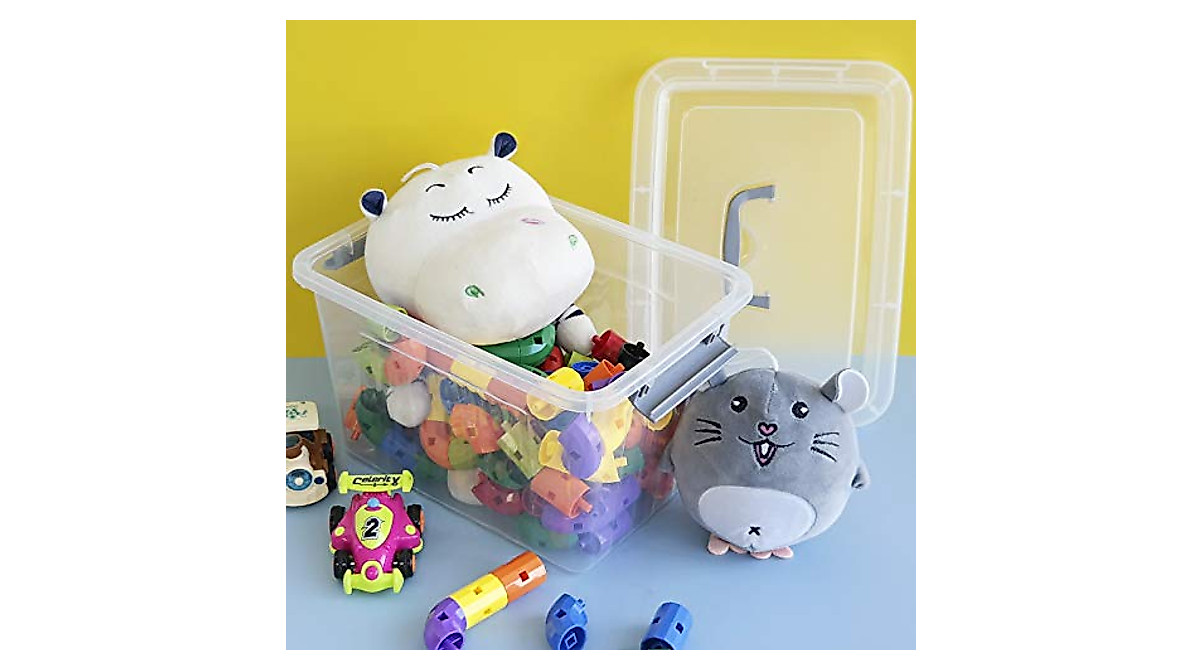 Lesbin 4-Pack Clear Storage Latch Boxes for Home Organization