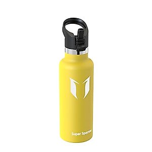 Super Sparrow Insulated Water Bottle with Straw -17 oz - Reusable Leak Proof Thermos - BPA-Free Kids Water Bottle Stainless Steel - 2 Lids Metal Water Bottle for Sports, Travel, Camping