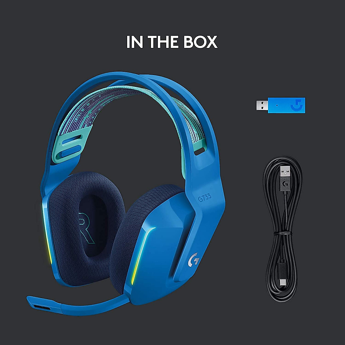 Logitech G733 Lightspeed Wireless Gaming Headset for PC, Mac, PS4/PS5(Not for Xbox) - Blue (Renewed)