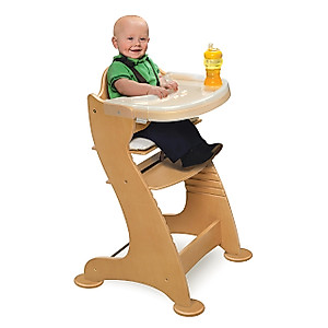 Embassy Convertible Height Adjustable Wood Baby High Chair with 2 Trays