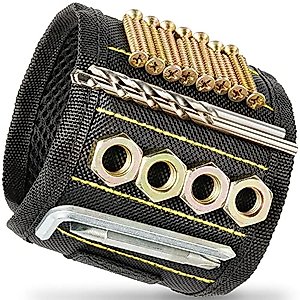 Voltstorm Magnetic Wristband - Men Women Tool Belt with 12 Strong Magnets for Holding Screws, Nails, Drill Bits - Great Gift for Men Stocking Stuffers, Handyman, Carpenter, Electrician, Framer