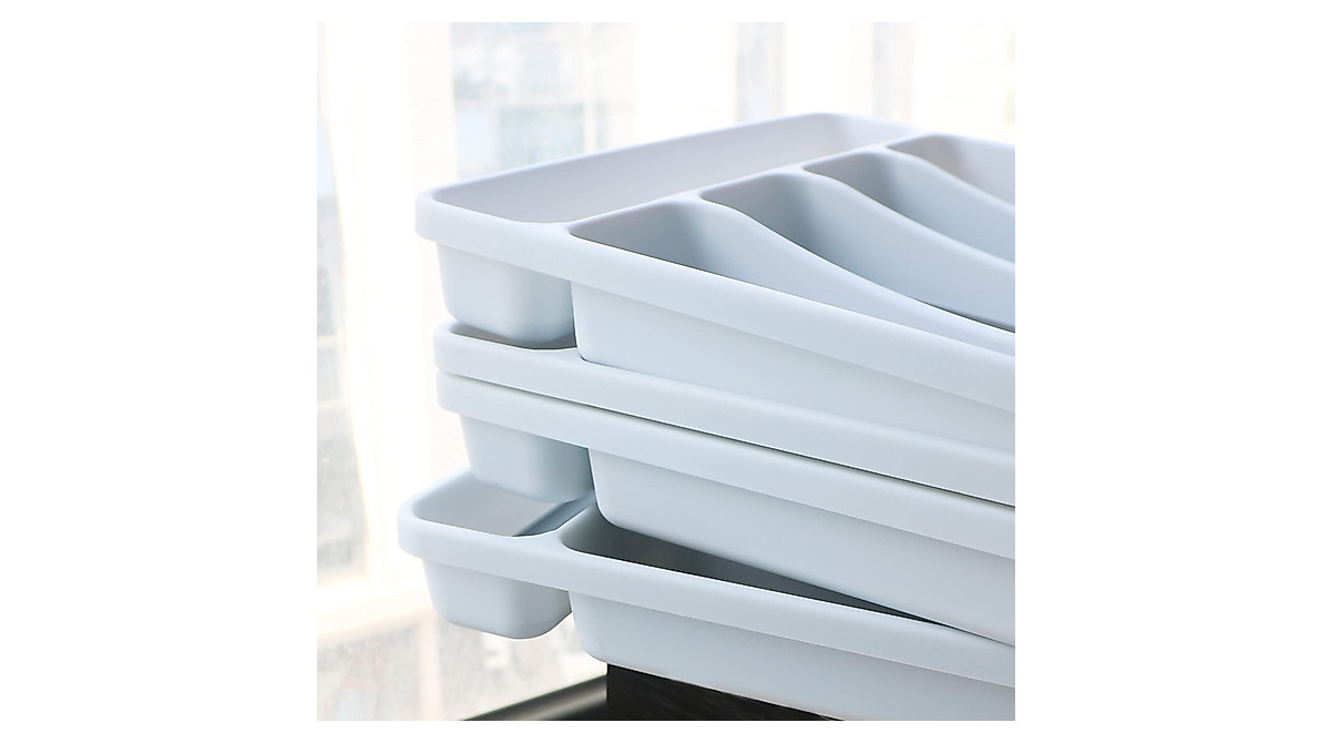 Uniturcky Large Silverware Tray - 6 Compartment Organizer for Kitchen