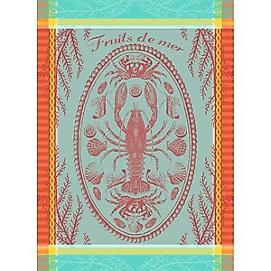 Garnier Thiebaut French Jacquard 100% Cotton Kitchen Towel Seafood Collection (Maree Basse Lagon)