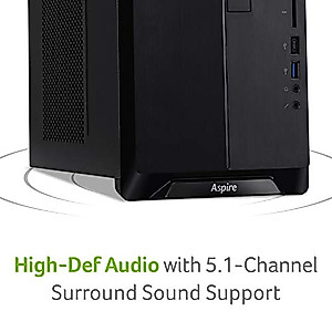 Acer Aspire TC-895-UA92 Desktop, 10th Gen Intel Core i5-10400 6-Core Processor, 12GB 2666MHz DDR4, 512GB NVMe M.2 SSD, 8X DVD, 802.11ax Wi-Fi 6, USB 3.2 Type C, Windows 10 Home