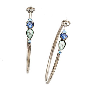 Sorrelli Sweet Pea Earrings, Antique Silver-Tone Finish, Ultramarine
