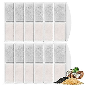 MyfatBOSS Pet Fountain Filter Replacement, 12 Packs Cat Water Fountain Filter, Pet Fountain Carbon Filters Compatible with 100oz/3L Automatic Pet Fountain