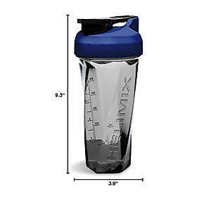 Helimix 2.0 Vortex Blender Shaker Bottle 28oz | No Blending Ball or Whisk | USA Made | Portable Pre Workout Whey Protein Drink Shaker Cup | Mixes Cocktails Smoothies Shakes | Dishwasher Safe (28 oz, Blue)