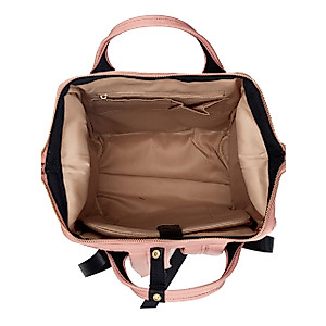 Kah&Kee Nylon Backpack Diaper Bag with Laptop Compartment Waterproof Work Travel School for Women Man (Black)