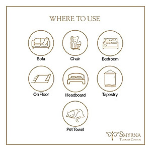 SMYRNA TURKISH COTTON 60 x 80 inches Large Throw Blanket, Herringbone Series, 100% Oeko-Tex Cotton, Machine Wash, Super Soft, Outdoor Throws and Blankets for Couch, Sofa, Bed, Beach, Picnic, Beige