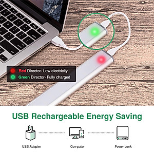 Under Cabinet Lighting Closet Light 20 LEDs 3 Packs, Wireless Rechargeable Cabinet Lights, Magnetic Under Counter Lighting, LED Motion Sensor Night Light for Closet Cabinet Wardrobe Stairs (White)