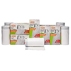 HDX 18 Gal. White Kitchen and Compactor Drawstring Bags (150-Count)