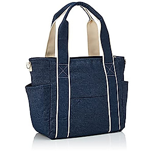 KANGOL(カンゴール) Thick Cotton Canvas 2-Way Shoulder Mother's Bag Boat Large, Navy/Denim