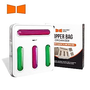 FACTORY GATE | Ziplock Bag Organizer | Zip Lock Bag Organizer | Storage Bag Organizer | Ziplock Bag Storage Organizer | Ziploc Bag Organizer | Baggie Organizer for drawer | Bag Storage Organizer