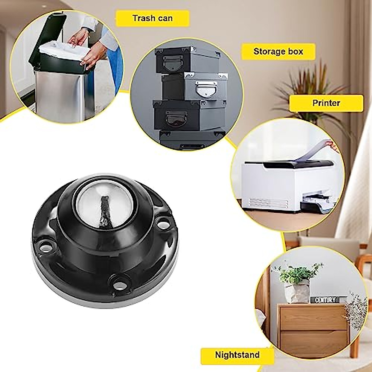 360° Rotation Without Blind Angle Swivel Small Caster Wheels - Upgrade Your Appliances with Self Adhesive Caster Wheels - Set of 4 Mini Wheels for Easy Movement and Maneuverability on Any Surface
