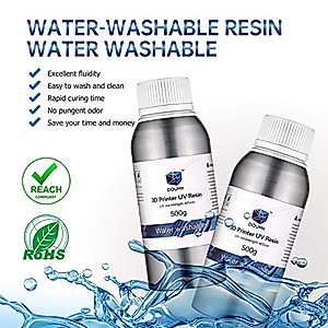 DOUMII Water Washable 3D Resin – 405nm UV Cured 3D Printing Resin, for LCD 3D Printers, Easy to Clean and Cure, Fast Curing with High Precision. (Green, 500G)