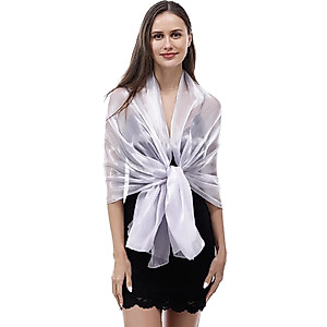 Ladiery Silky Shawls and Wraps for Evening Dresses: Women Sheer Soft Bridesmaid Wedding Formal Party Organza Shawl