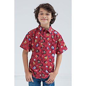 Harry Potter Dumbledore Ron Weasley Hedwig Owl Little Boys Hawaiian Button Down Shirt 7-8