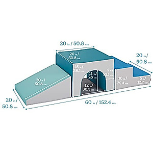 ECR4Kids SoftZone Single Tunnel Climber, Toddler Playset, Contemporary, 3-Piece