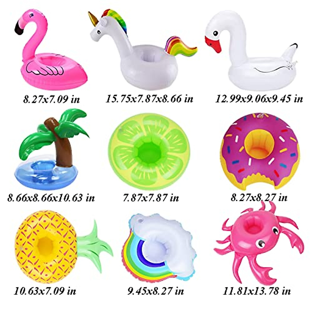 iShyan Inflatable Drink Holder, 25 Pack Drink Floats Inflatable Cup Holders Flamingo Coasters for Swimming Pool Party