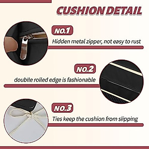 Parkerly Outdoor Patio Chair Cushion 20x20x4 Inch Waterproof Seat Cushions Indoor Double Piping Durable Comfortable Square Dining Chair Pads Black with Zipper Chair Pad-Set of 1