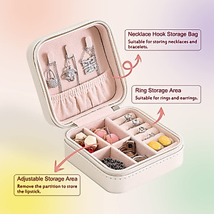 Personalized Jewelry Box - Custom Gifts for Women, Portable Small Travel Jewelry Case with Birth Flower & Name, Bridesmaid Gifts, Wedding Gifts, Gifts for Birthday Anniversary for Women Mom Girls