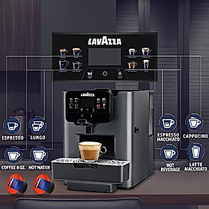 LAVAZZA Coffee Maker Omnia, Single Serve Espresso Machine with BLUE Top Class 100 ct, for Office Kitchen & Big Home