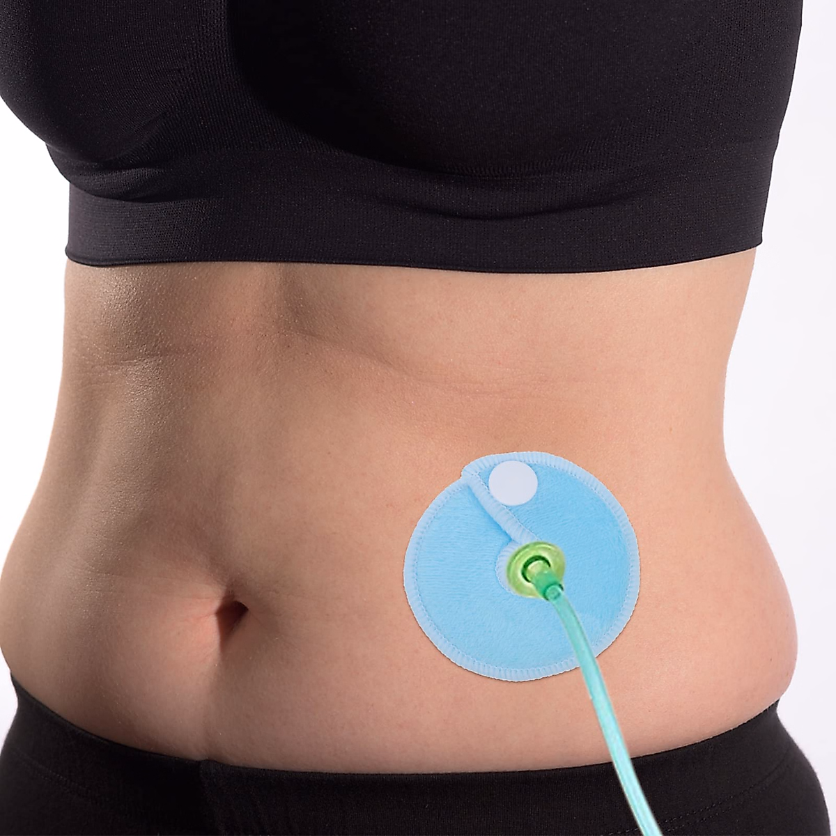 GLEAVI 28pcs G Tube Pad Holder Feeding Tube Button Covers Reusable Nursing Pads Soft Absorbent Breast Pads for Kids Breastfeeding Supports Nursing Care Sky-Blue