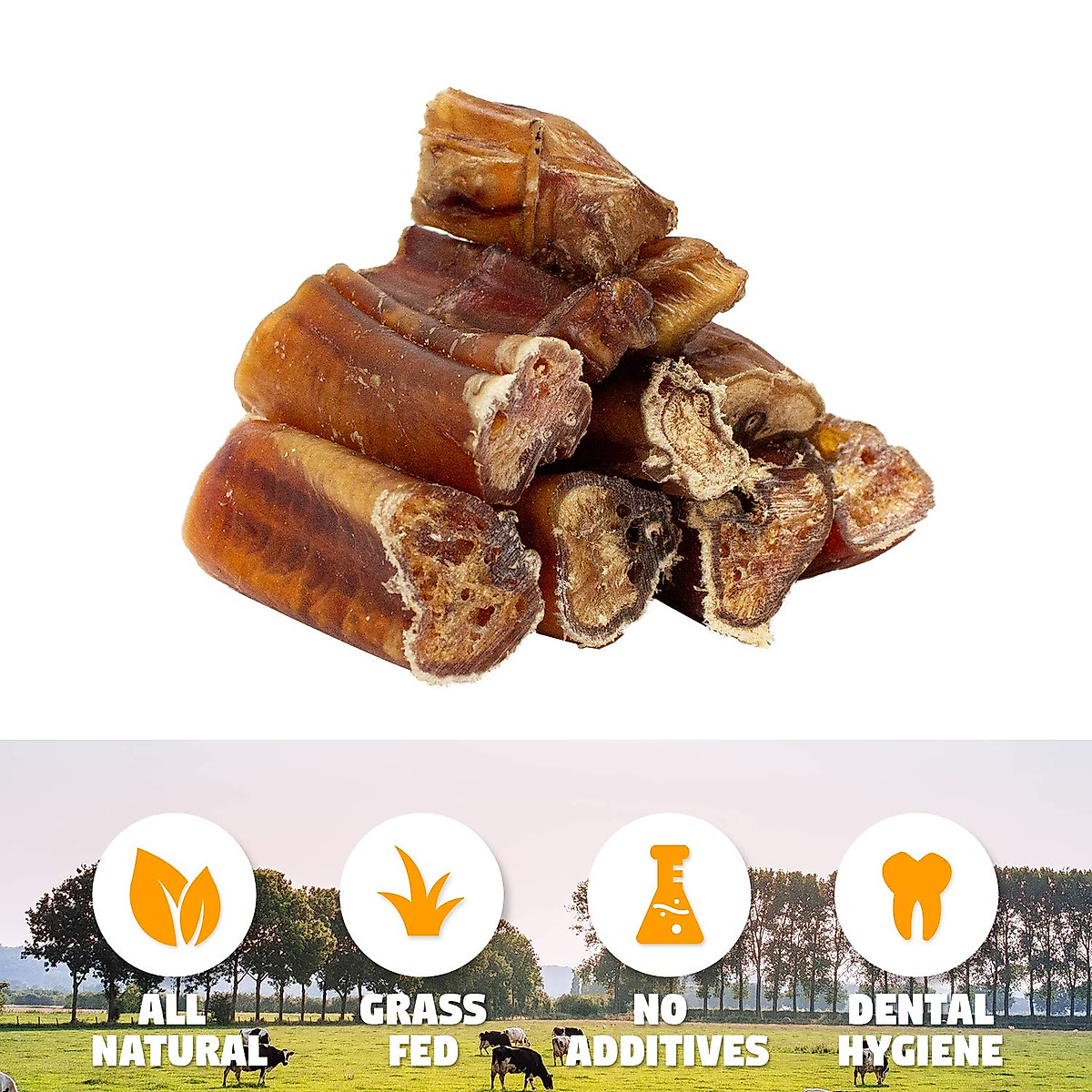 Downtown Pet Supply 2 LB, 2-3" Bites, Rawhide Free Dog Chews Long Lasting and Non-Splintering - Single Ingredient, All Natural Dog Treats for Small Dogs and Puppies - Grass-Fed Beef Bully Sticks