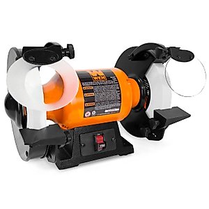 WEN BG4286 3-Amp 8-Inch Slow Speed Bench Grinder, Orange,black