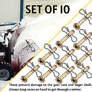 Hunter-wish Shear Pins and Cotter Pins Fit for MTD Snowblower - Shear Pins 10pcs and Cotter Pins 10pcs Compatible for Cub Cad et Troy Bilt Craftsman 24" 26" Snow Thrower, Replace 738-04124A 714-04040