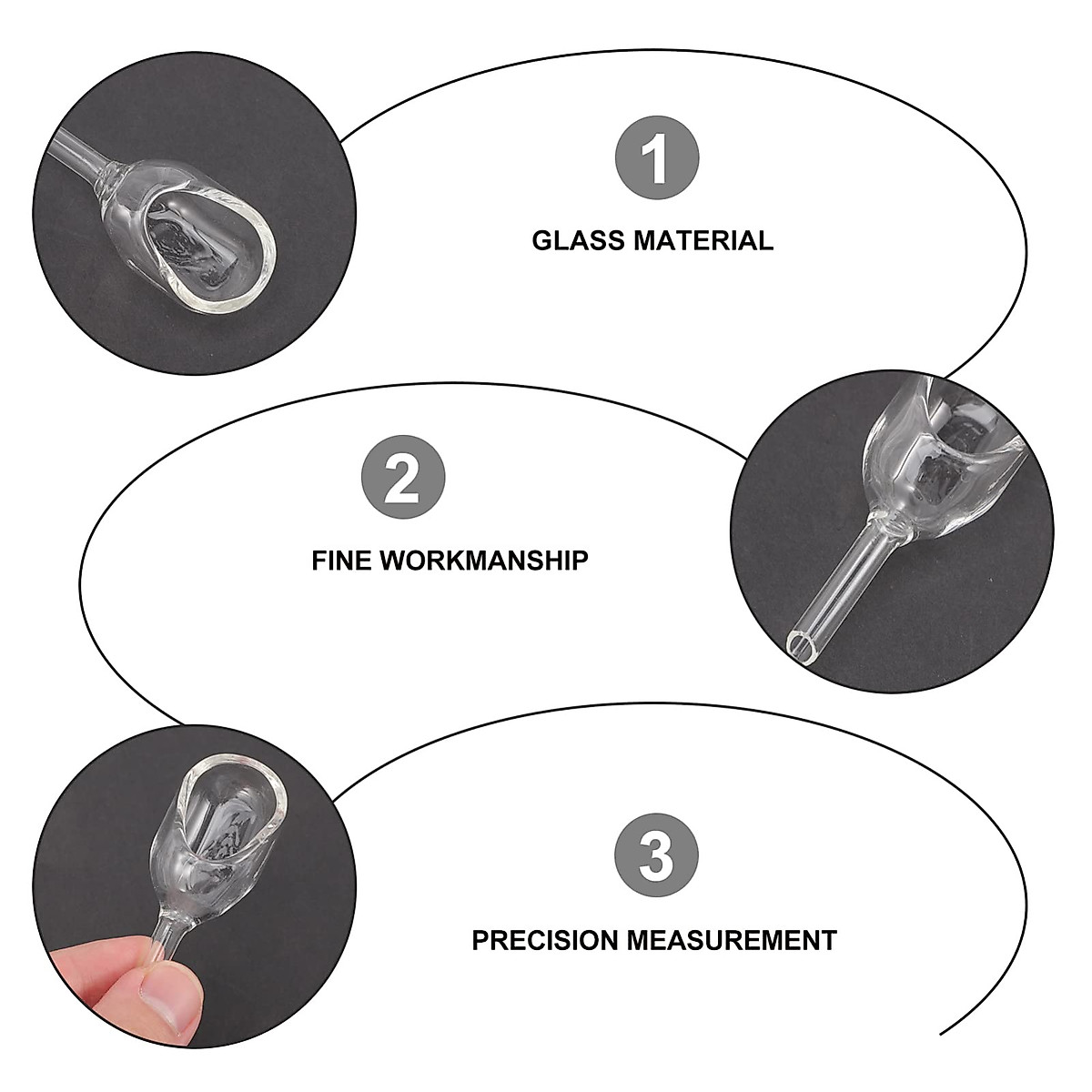 Mipcase 3pcs Glass Weighing Boat Round, Weighing Funnel, Laboratory Glassware Tool Clear